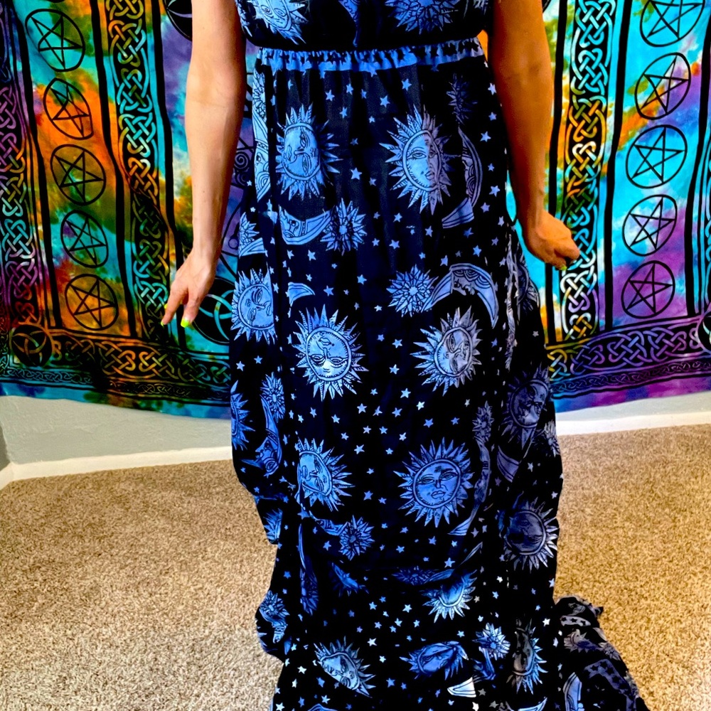 Sun And Moon Cosmic Goddess Dress - Gem